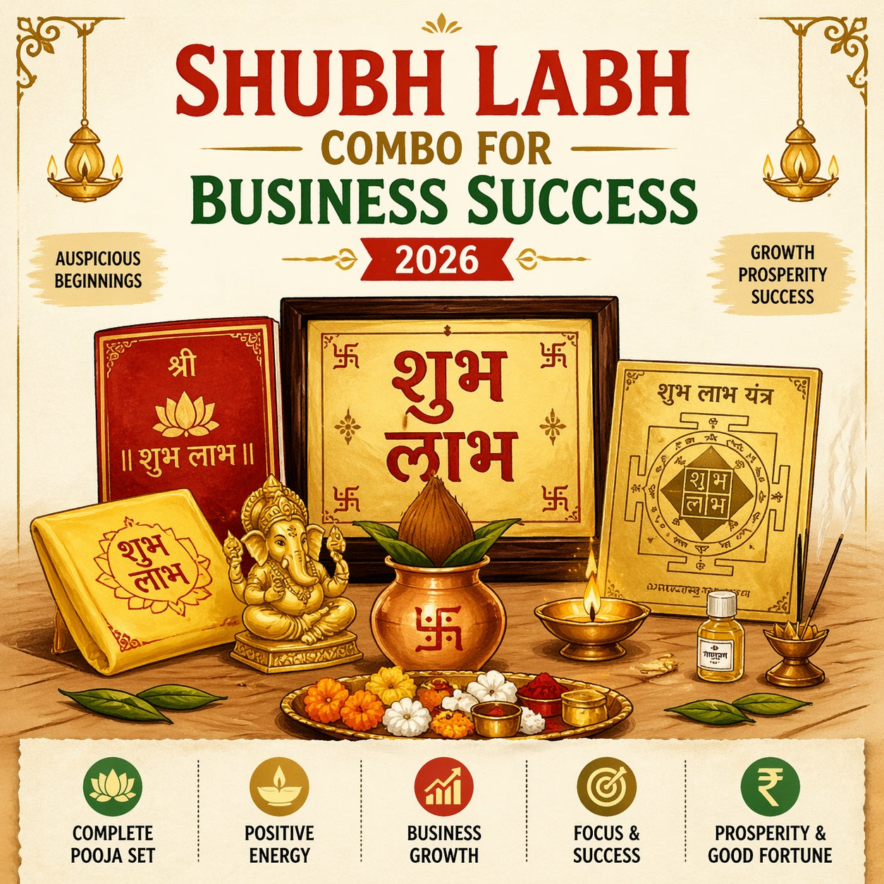 Shubh Labh Combo for Business Success 2026 – Art of Puja